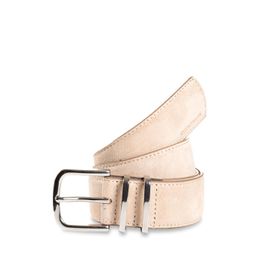 Tom Tailor Damen TTMILLIE Lederg&uuml;rtel mit abgerundeter Dornschlie&szlig;e, beige, Uni, Gr. 75