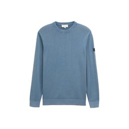 Tom Tailor Herren Strickpullover aus Baumwolle, blau, Uni, Gr. XXXL