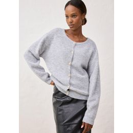 bonprix Strickjacke aus w&auml;rmendem Alpaka-Mix, grau, Gr.36/38 (S), elegante Strickjacke mit Alpakawolle