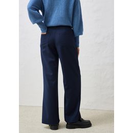 bonprix Weite 5-Pocket Hose mit Wolle, blau, Gr.42, elegante 5 Pocket Hose mit weitem Bein, aus Wolle