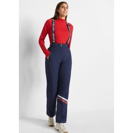 bonprix Ski Funktions-Thermohose mit abnehmbaren Tr&auml;gern wasserdicht, blau, Gr.46, W&auml;rmende Skihose wasser- und winddicht mit Tr&auml;gern und Schneefang, Straight Fit