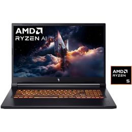 Acer Gaming-Notebook "Nitro V ANV17-41 RTX 5050/5060/5070", schwarz (obsidian schwarz), 16 GB RAM 512 GB SSD, Ryzen 5, Windows11Home64Bit, Notebooks