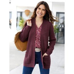 Strickjacke Classic Basics, Damen, Gr. 54, lila (burgund), 100% Polyacryl, unifarben, Strickjacken Strickjacke