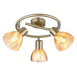 Globo LIGHTING Deckenstrahler "ZACHERY", messingfarben matt, &Oslash; 46cm H: 19cm, 1 Stk., Leuchten, Spot Deckenspot Flur Schlafzimmer Wohnzimmer, Deckenstrahler