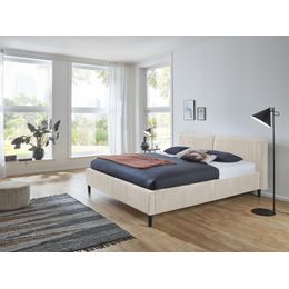 Polsterbett Home Affaire "Brookfield", beige (creme), B:171cm H:95cm L:225cm, Betten, Polsterbett, mit Cordbezug und hoher Belastbarkeit
