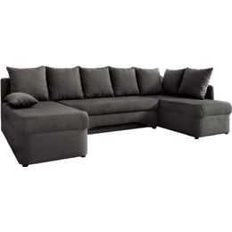 Jockenh&ouml;fer Wohnlandschaft JOCKENH&Ouml;FER GRUPPE "U-Form, B: 260 cm", grau (dunkelgrau 485, 09), B:260cm T:85cm, Korpus: 100% Polyester;Kissen: 100% Polyester, Sofas, Wohnlandschaft, mit Bettfunktion & Bettkasten