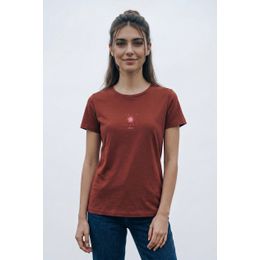 T-Shirt BOSS Orange "Elove Premium Damenmode", Damen, Gr. XL, dunkelrot 604, Single Jersey, Obermaterial: 100% Baumwolle, unifarben, slim fit normal, Rundhals, Shirts T-Shirt, im Slim Fit, bestickt