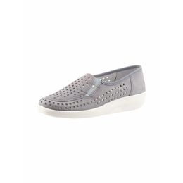 Slipper CLASSIC, Damen, Gr. 42, grau, Glattleder, Nubukleder, Schuhe Slipper