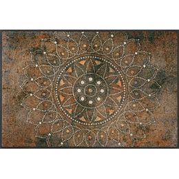 Fu&szlig;matte "Madhana", bunt, B:50cm H:7mm L:75cm, Polyamid, wash+dry by Kleen-Tex, Teppiche, Fu&szlig;matte, Schmutzfangmatte, Mandala Motiv, rutschhemmend, waschbar