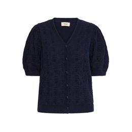 Strickjacke Fransa "Strickjacke FRKATELEEN", Damen, Gr. M, blau (navy blazer), Obermaterial: 100% Baumwolle CO., Strickjacken Strickjacke