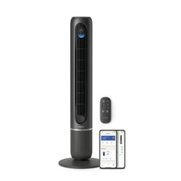 Turmventilator Philips "CX7550 Serie 7000 mit 12 Geschwindigkeiten u. Aromatherapie-Zusatz", schwarz (dunkelgrau, metall), B:32,5cm H:106cm T:32,5cm, Ventilatoren, Oszillierend, besonders leise, mit DC-Motor, Timer u. Fernbedienung