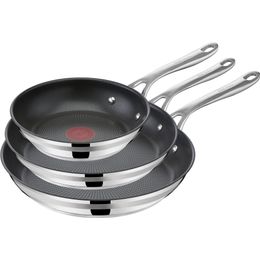 Pfannen-Set Tefal "Jamie Oliver Cook Smart f&uuml;r alle Herdarten, Induktion, Thermo-Signal", schwarz (edelstahl, schwarz), &Oslash;:28cm, Pfannen, Antihaftversiegelung, lange Lebensdauer. ergonomischer Griff, E310S3