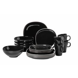 M&auml;ser Kombiservice M&Auml;SER "ISORA, Kombiservice, Keramik", schwarz, 16 Stk., Keramik, Geschirr-Sets, Kombiservice, Geschirr-Set, Service