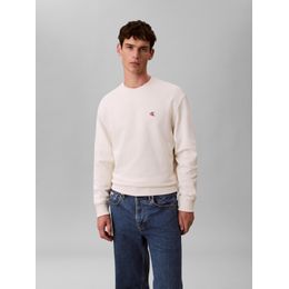 Sweatshirt Calvin Klein Jeans, Herren, Gr. XXL, tofu, Sweatware, Obermaterial: 100% Baumwolle, unifarben, regular fit normal, Rundhals, eingesetzt B&uuml;ndchen, Sweatshirts Sweatshirt, Regular fit mit Rundhalsausschnitt