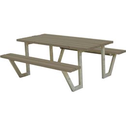 Garten-Essgruppe Plus "&raquo;Wega&laquo; Kombim&ouml;bel", grau (graubraun ral 7023 transparent), B:161cm H:73cm T:177cm, Sitzm&ouml;bel-Sets, 177x161x73/45 cm