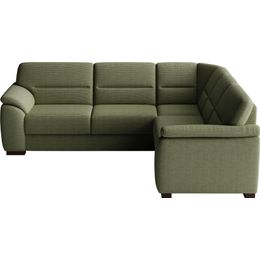 Sit & More Ecksofa SIT & MORE "Montego L-Form, B: 255 cm", olive, B:255cm H:88cm T:225cm, 100% Polyester, Sofas, Ecksofa, wahlweise mit Bettfunktion und Schubkasten