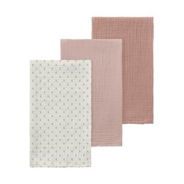 Multifunktionstuch LIL' ATELIER "NBNISLEYS 3PACK NAPPIES LIL NOOS", Baby, coconut milk aop:peach whip, misty rose, Web, Baumwolle, bedruckt, unifarben, Modet&uuml;cher Multifunktionstuch, aus Baumwolle, bequeme Passform, mit Blumenmuster und Uni-Look