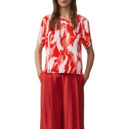 T-Shirt s.Oliver, Damen, Gr. 40, rot, Web, Obermaterial: 100% Polyester, bedruckt, regular fit taillenbedeckt, Rundhals, Shirts T-Shirt, mit All-Over Print