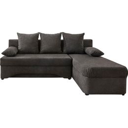 Jockenh&ouml;fer Ecksofa JOCKENH&Ouml;FER GRUPPE "L-Form, B: 191 cm", grau (dunkelgrau 485, 09), B:191cm H:87cm T:142cm, Korpus: 100% Polyester;Kissen: 100% Polyester, Sofas, Ecksofa, mit Bettfunktion & Bettkasten