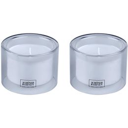 Sch&ouml;ner Wohnen Kollektion Duftkerze "&raquo;Soft Cotton M&laquo;", blau, B:9,5cm H:7cm T:9,5cm, Glas, Wachs, SCH&Ouml;NER WOHNEN-KOLLEKTION, Kerzen, im Glas, wohlig frischer Duft, Brenndauer 30 - 40 Stunden