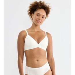 Push-up-BH Sloggi "ZERO Feel Pure", Damen, Gr. L, N-Gr, wei&szlig; (silk wei&szlig;), Single Jersey, Obermaterial: 36% Polyester, 34% Modal, 15% Polyamid, 15% sonstige Fasern, BHs Push-up-BH, mit fest integrieten Pads, verstellbare Tr&auml;ger