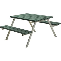 Garten-Essgruppe Plus "Alpha Kombim&ouml;bel", gr&uuml;n, B:161cm H:73cm T:118cm, Polywood, Stahl, Sitzm&ouml;bel-Sets, 118x161x73/45 cm