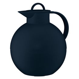 Isolierkanne Alfi "KUGEL, mit Hartglaseinsatz", dunkelblau mat, B:16cm H:20,4cm &Oslash;:16cm, Glas, Kunststoff, Silikon, Kannen, Isolierkanne, 12h hei&szlig; & 24h kalt, Drehverschluss, mit AromaSafe f&uuml;r puren Genuss