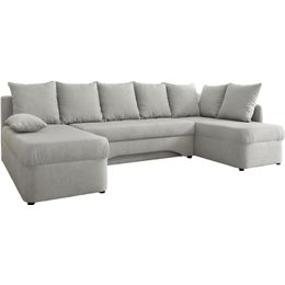 Jockenh&ouml;fer Wohnlandschaft JOCKENH&Ouml;FER GRUPPE "U-Form, B: 260 cm", grau (hellgrau 485, 29), B:260cm T:85cm, Korpus: 100% Polyester;Kissen: 100% Polyester, Sofas, Wohnlandschaft, mit Bettfunktion & Bettkasten