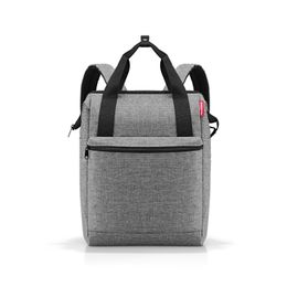 Rucksack Reisenthel "Reisenthel allrounder R large", Gr. B/H/T: 29cm x 45,5cm x 19,5cm, twist silber, Polyester, unifarben, Rucks&auml;cke Rucksack, Stecklasche zur Befestigung an Reisetrolley-Griffen