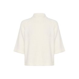 Strickpullover Kaffe "Strickpullover KAemilie", Damen, Gr. XXL, wei&szlig; (chalk), Obermaterial: 64% Polyester PES. 18% Polyacryl PAN. 10% Wolle mw. 5% Alpaka WP. 3% Elasthan EL., Pullover Strickpullover