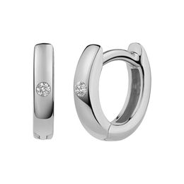 CAI Paar Creolen CA&Iuml; "925 Silber rhodiniert Zirkonia", silber (wei&szlig;, wei&szlig;), Ohrringe, Damen, one-size, Silber 925 (Sterlingsilber)