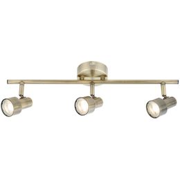 Globo LIGHTING Deckenstrahler "STRAHLER METALL BRONZEFARBEN, 3XLED", gold (bronzefarben), H: 15cm, 1 Stk., Leuchten, Spot Deckenspot Flur Schlafzimmer Wohnzimmer, Deckenstrahler
