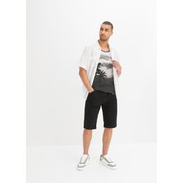 Kurzarmhemd bonprix "Kurzarmhemd aus reiner Baumwolle", Herren, Gr. 45/46 (XXL), N-Gr, wei&szlig;, Obermaterial: 100% Baumwolle, regular fit, Hemden, Regular Fit, aus Baumwolle, mit Brusttaschen, Kentkragen
