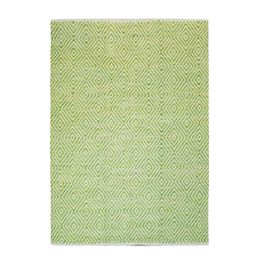 Teppich Kayoom "Aperitif 310", gr&uuml;n, B:80cm H:7mm L:150cm, Baumwolle, Teppiche, Teppich, weiche Haptik,fusselarm, f&uuml;r Allergiker & Fu&szlig;bodenheizung geeignet