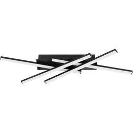 Eglo LED Deckenleuchte "VASCELLA Deckenlampe - Stahl - LED - 20W - IP20", schwarz-wei&szlig; (schwarz), 1, H: 6,5cm, 1 Stk., Leuchten, Wohzimmerlampe, Esszimmerlampe, Flur, Schlafzimmer, L69 x B12 x H6,5cm, LED Deckenleuchte