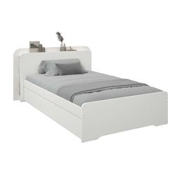 Bett OTTO HOME "Ismund, Stauraum im Kopfteil, Stauraumbett", wei&szlig;, B:169cm H:87cm L:220cm, Betten, Bett, inklusive Lattenrost, teilmassiv, Bettkasten optional