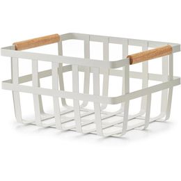 Organizer zeller PRESENT, braun (wei&szlig;, holzfarben), B:25cm H:17cm T:31,5cm, Bambus, Metall, Aufbewahrungsboxen, Aufbewahrungskorb im nordischen Stil