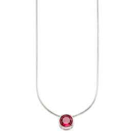 Kette mit Anh&auml;nger Bruno Banani "Schmuck Geschenk Silber 925 Halsschmuck Halskette Schlangenkette Stein", bunt (silberfarben, rot), Halsketten, Damen, Silber 925 (Sterlingsilber), L: 45, mit Zirkonia (synth.), Korund (synth.) oder Spinell (synth.)