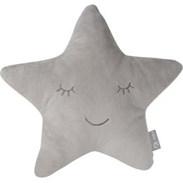 Babykissen Roba "Lil Cuties, Stern", Kinder, Gr. B/L: 32cm x 8cm, 1 Stk., grau (silbergrau, bestickt), Polyester, bestickt, Dekokissen_Sitzkissen_Kissenh&uuml;llen