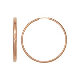 Paar Creolen Jobo, rosa (ros&eacute;goldfarben), Ohrringe, Damen, 49,5mm, Silber 925 (Sterlingsilber), rund 925 Silber ros&eacute;gold vergoldet
