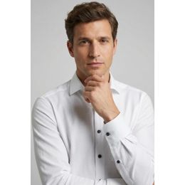 Langarmhemd OLYMP "Luxor", Herren, Gr. 42, N-Gr, wei&szlig;, Web, Obermaterial: 100% Baumwolle, 2-Knopf-Manschette, Hemden, Businesshemd, modern fit, New-Kentkragen