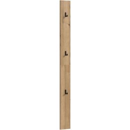 Garderobenpaneel Home Affaire, braun (evoke oak nachbildung), B:15cm H:160cm T:2cm, Holzwerkstoff, Garderobenpaneele, Garderobenpaneel, Oran, Evoke Oak, Garderobenpaneel mit drei Haken, Flurgarderobe