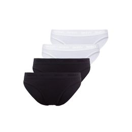 Slip Skiny "Slip 4er Pack", Damen, Gr. 42, schwarz (schwarz, wei&szlig;), Obermaterial: 100% Baumwolle CO., Unterhosen Slip