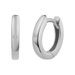 CAI Paar Creolen CA&Iuml; "925 Silber rhodiniert Zirkonia", wei&szlig; (wei&szlig;, wei&szlig;), Ohrringe, Damen, one-size, Silber 925 (Sterlingsilber)