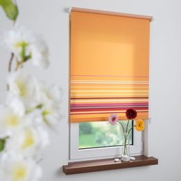 Seitenzugrollo Liedeco "Dekor Bord&uuml;re" Gr. 3, orange, B:182cm H:180cm, Polyester, Rollos, Seitenzugrollo, Seitenzugrollo Dekor Bord&uuml;re