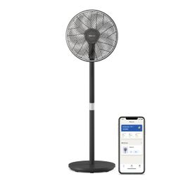 Standventilator Philips "CX3550/01 Serie 3000, mit extrem leiser SilentWings-Technologie, 23 dB", schwarz, B:37,2cm H:125cm T:40cm, Ventilatoren, 2-in-1-Tisch- & Standventilator, neig- & drehbar, mit App-Steuerung