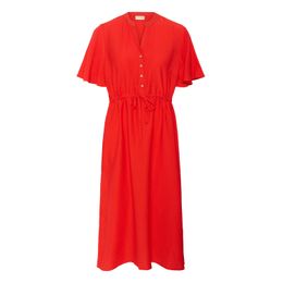 Midikleid Cream "Kleid CRLori", Damen, Gr. 38, N-Gr, rot (flame scarlet), Obermaterial: 85% Viskose CV. 15% Polyamid PA., Kleider Midikleid