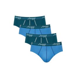 Slip Sloggi "Slip Start midi C4P box 4er Pack", Herren, Gr. XL, blau, Obermaterial: 96% Baumwolle CO. 4% Elasthan EL., Unterhosen Slip