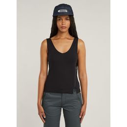 G-Star Raw T-Shirt G-STAR "Asymmetrical Zip Slim Tanktop", Damen, Gr. XS, dk schwarz, Obermaterial: 100% Baumwolle, Shirts T-Shirt