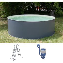 Rundpool summer fun "Arizona", grau (anthrazit), H:90cm &Oslash;:350cm, Schwimmbecken, Rundpool, &Oslash;xH: 350x90 cm